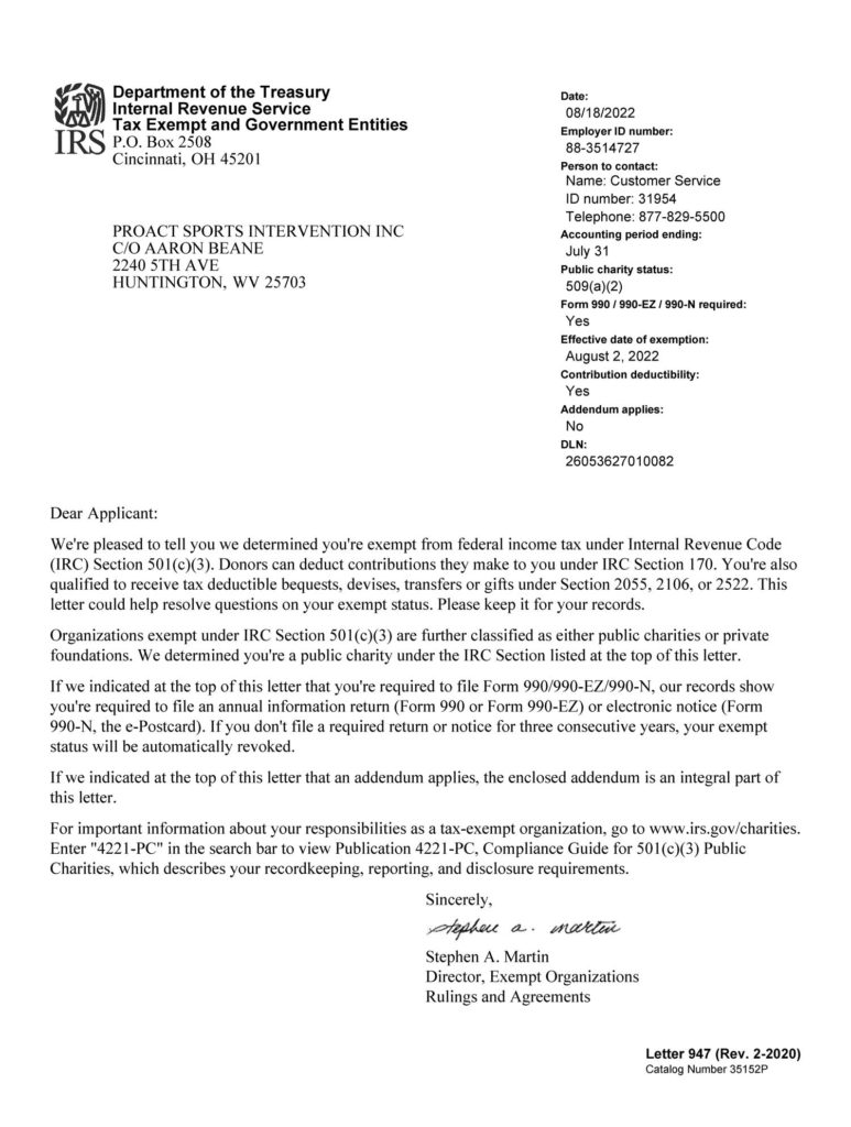 Tax Exempt Determination Tax Exempt Determination